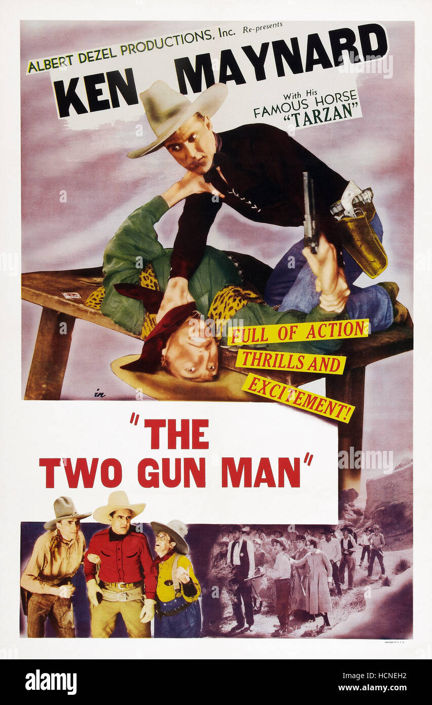 THE TWO GUN MAN, US poster art, bottom second left: Ken Maynard, 1931 ...