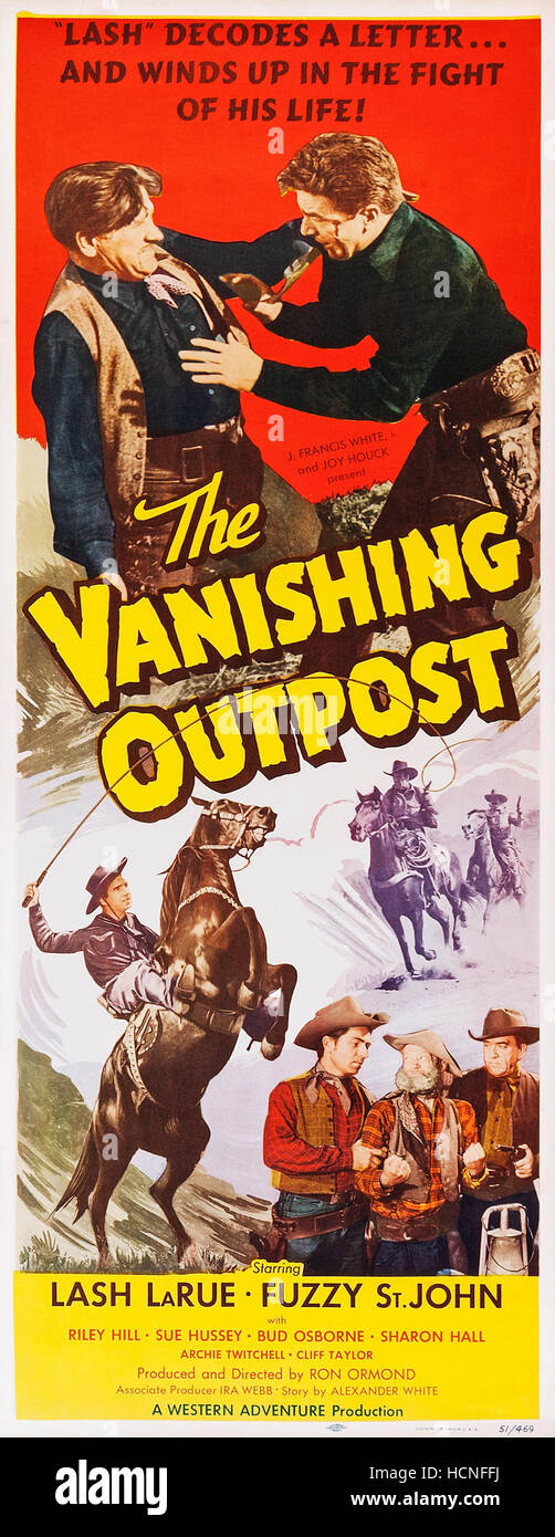 THE VANISHING OUTPOST, US poster art, Lash La Rue, (bottom left), Al ...