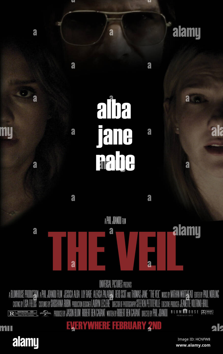 THE VEIL, US poster, from left: Jessica Alba, Thomas Jane, Lily Rabe ...