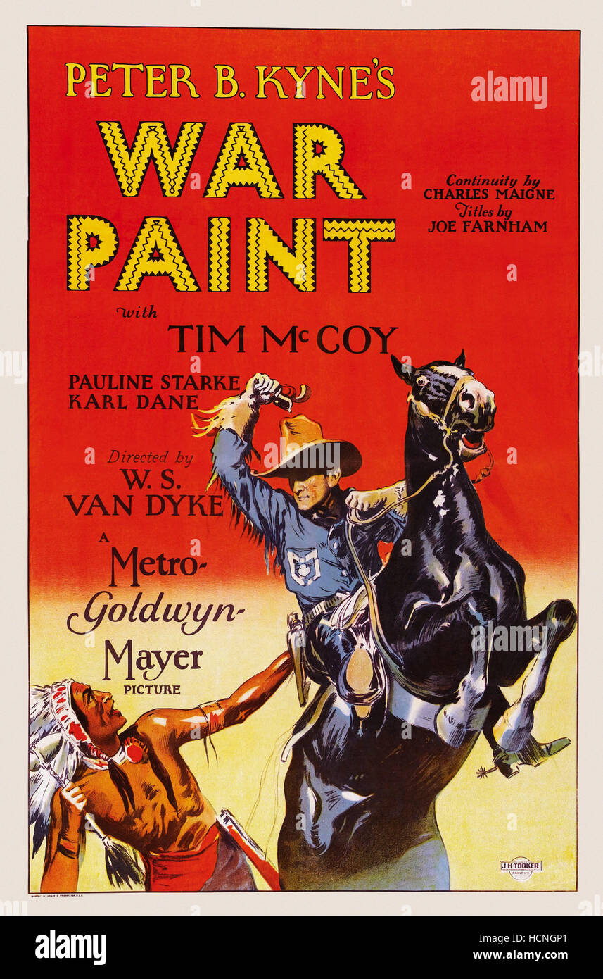WAR PAINT, US poster, Tim McCoy (right), 1926 Stock Photo - Alamy