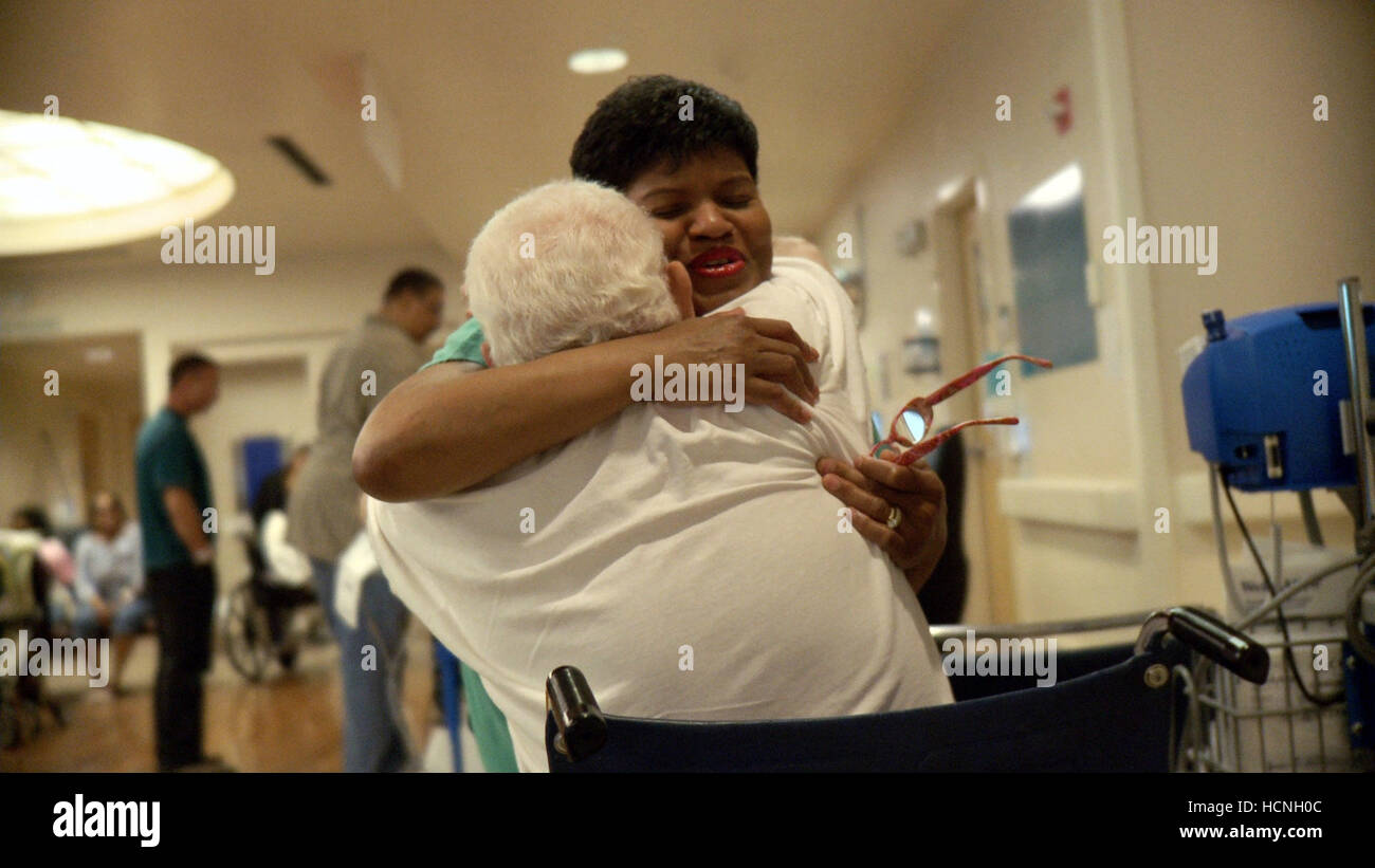 THE WAITING ROOM, Certified Nurse Assistant Cynthia Y. Johnson embraces ...