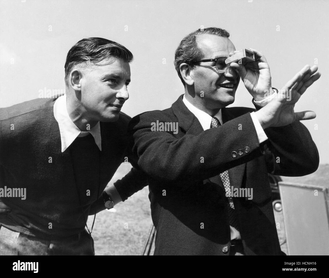 From left: cinematographer Guy Green and director Henry Levin set up ...
