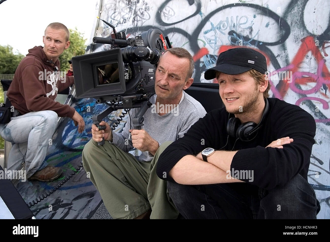 THE WAVE, (aka DIE WELLE), director Dennis Gansel (far right), on set ...