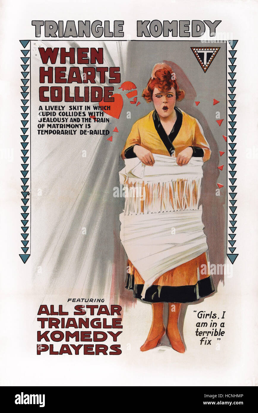 WHEN HEARTS COLLIDE, US poster art, 1917 Stock Photo - Alamy