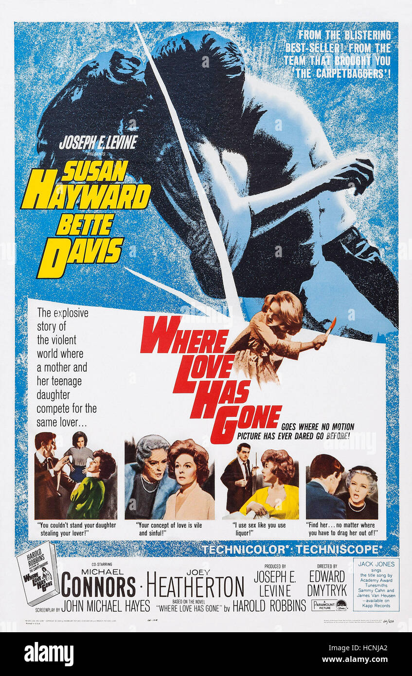 WHERE LOVE HAS GONE, US poster art, second left insert: Bette Davis ...