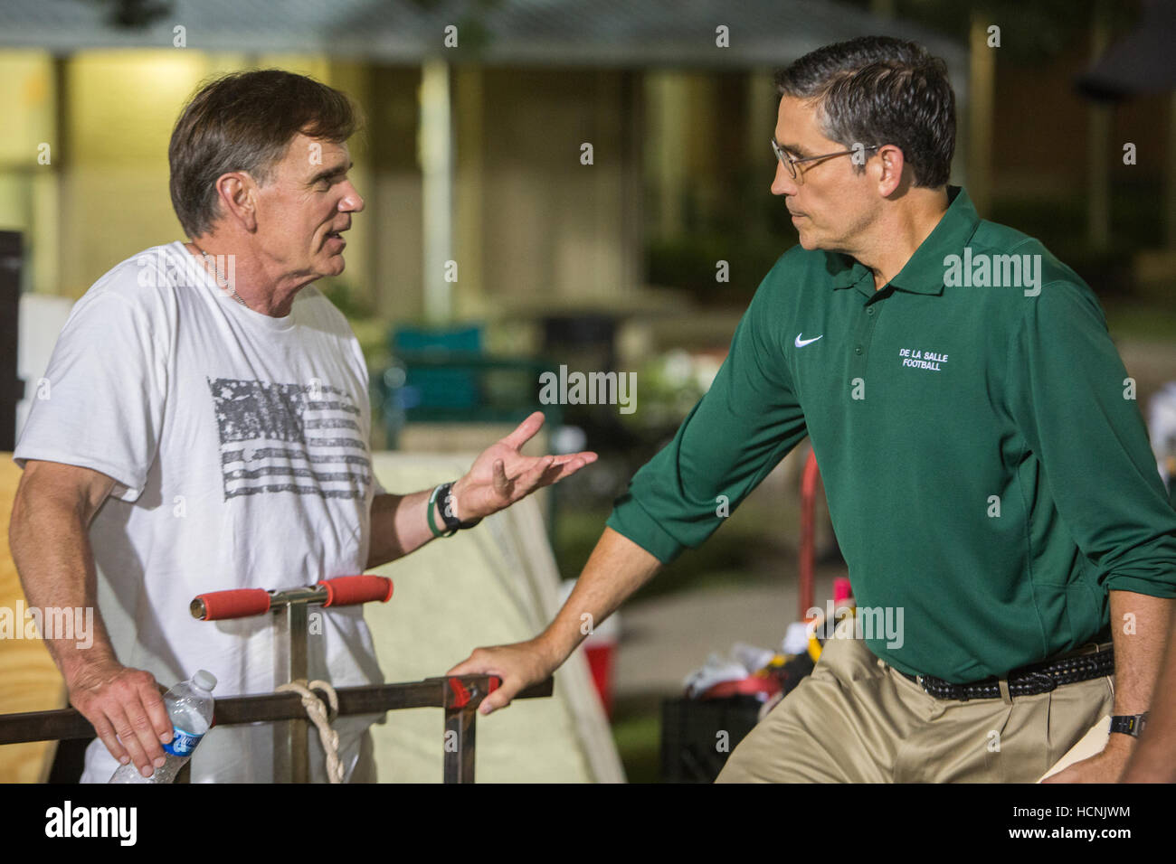 WHEN THE GAME STANDS TALL, from left: coach Bob Ladouceur, Jim Caviezel ...