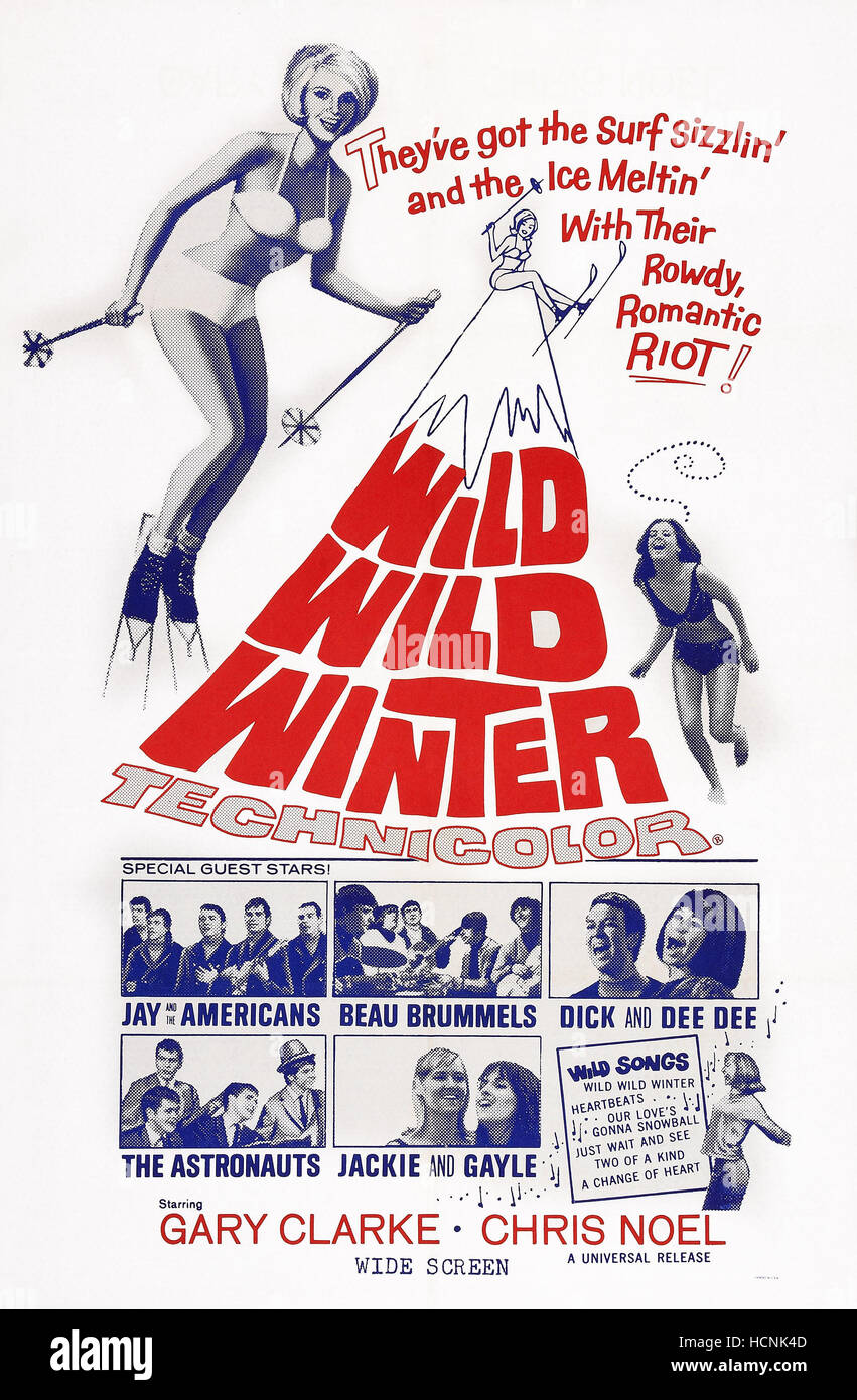 WILD WILD WINTER, poster art, right top: Chris Noel, bottom clockwise l ...