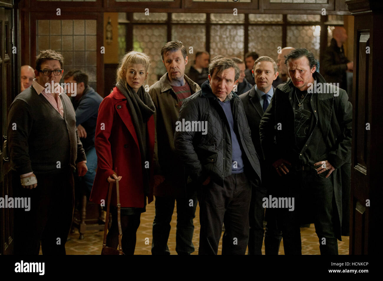 THE WORLD'S END, from left: Nick Frost, Rosamund Pike, Paddy Considine ...