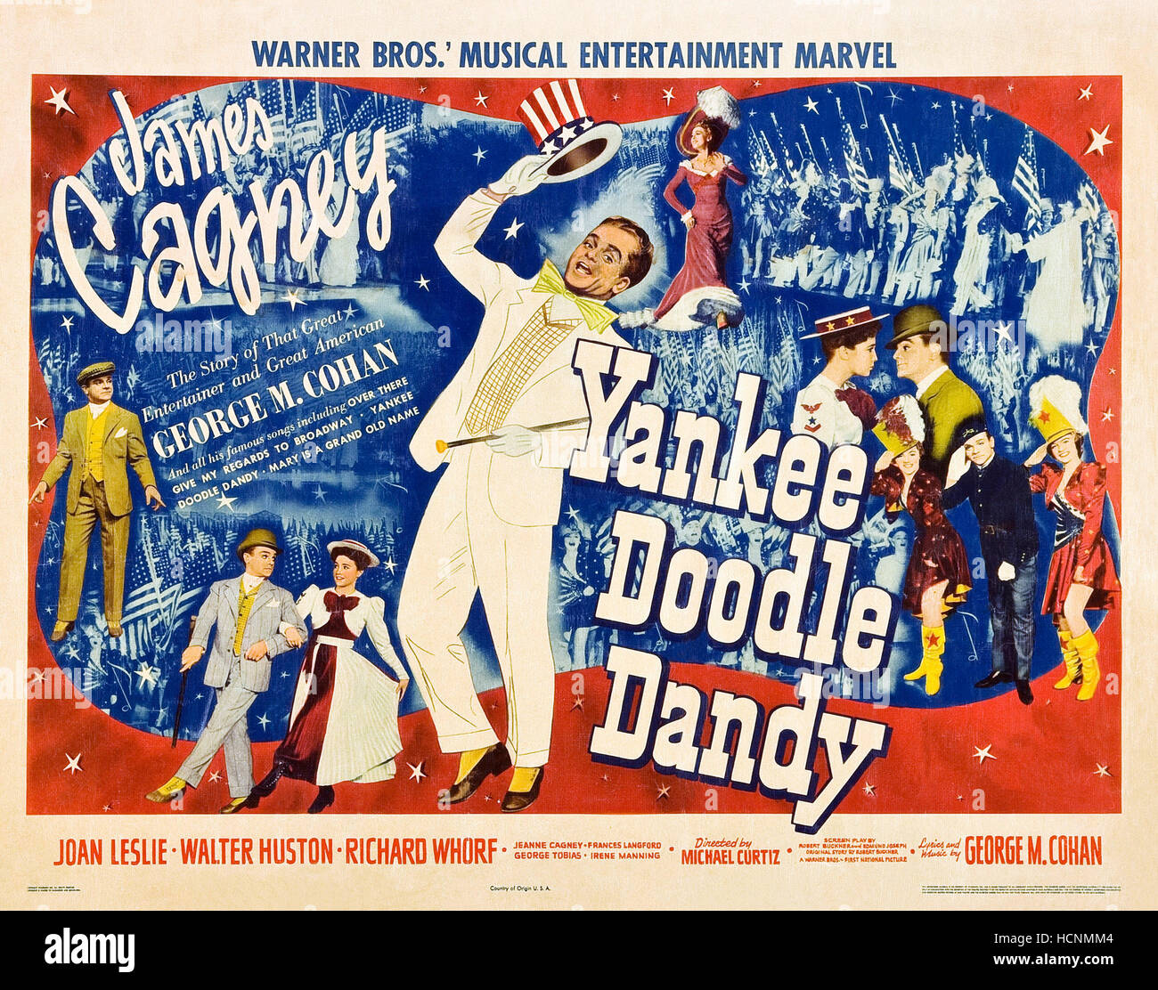 YANKEE DOODLE DANDY, center: James Cagney, lower right: Jeanne Cagney, James Cagney, Joan Leslie ...
