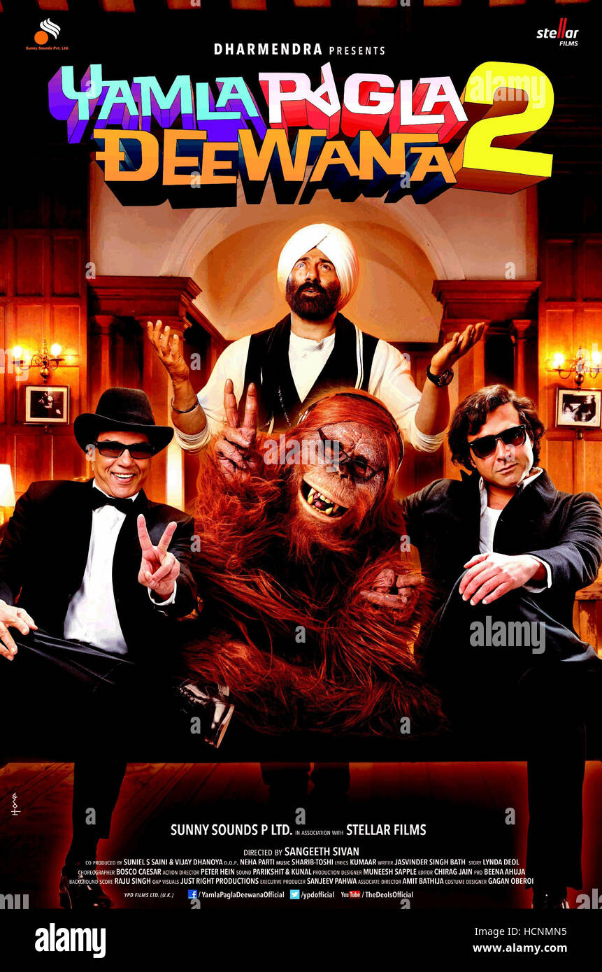 YAMLA PAGLA DEEWANA 2, international poster art, from left: Dharmendra ...