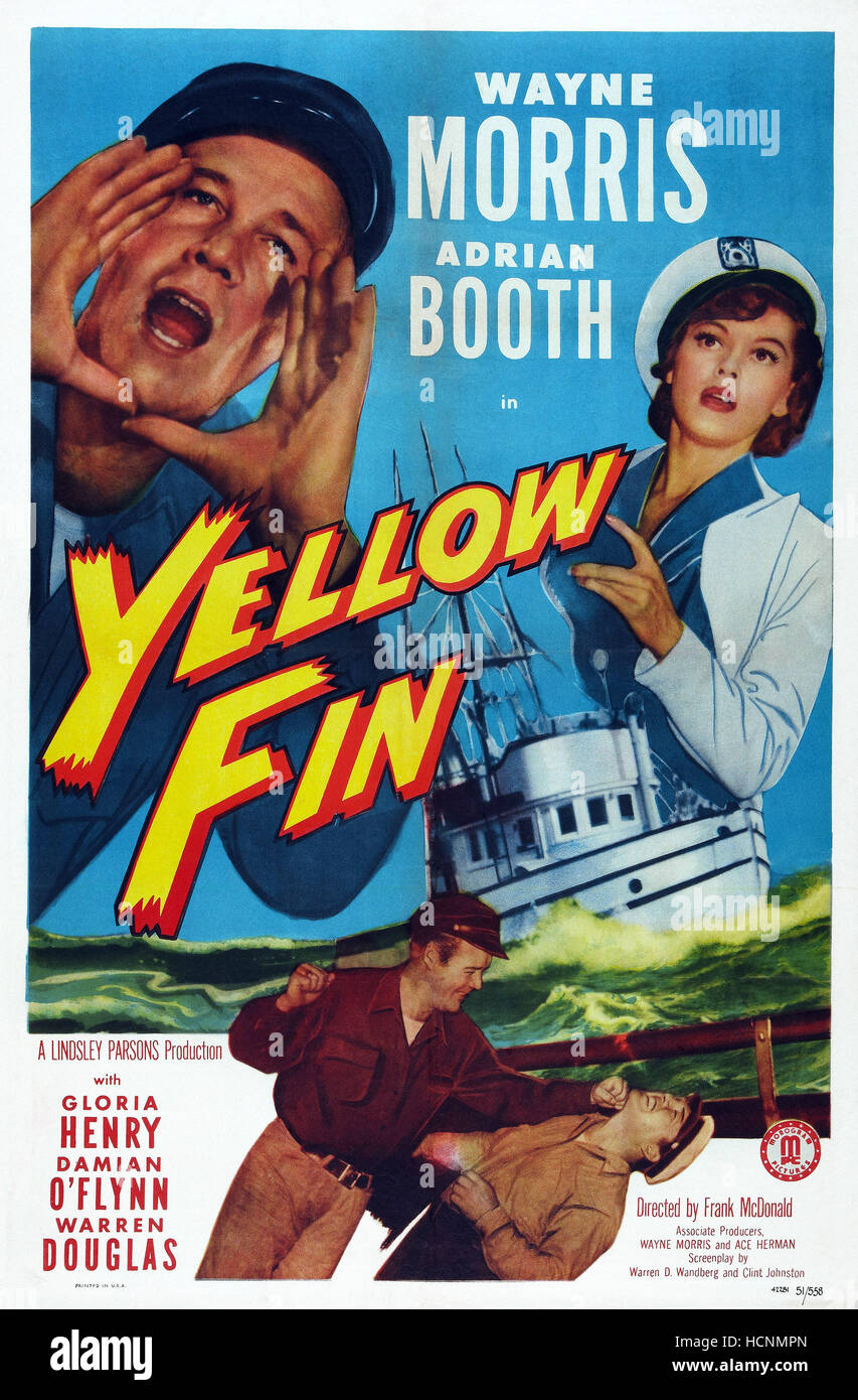 YELLOW FIN, US poster art, from left: Wayne Morris, Adrian Booth, (aka ...