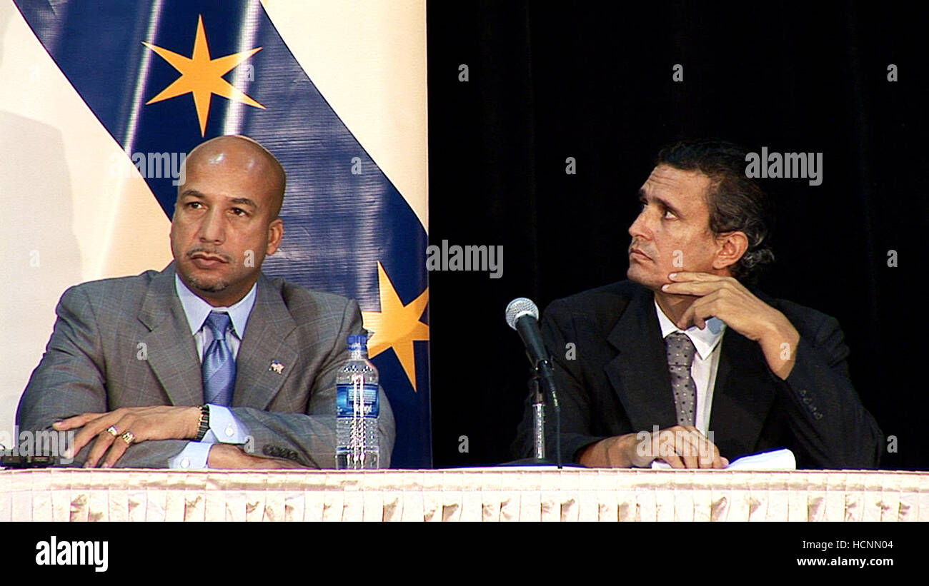 THE YES MEN FIX THE WORLD, from left: Mayor Ray Nagin, Jacques Servin ...