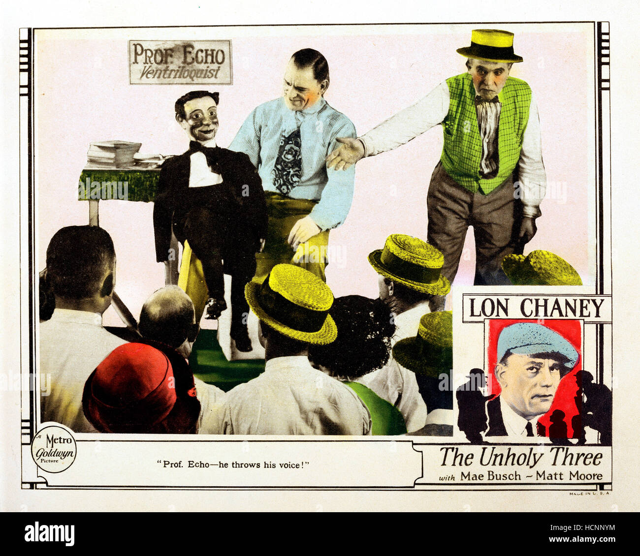 THE UNHOLY THREE, lobbycard, Lon Chaney (top, left and bottom), 1925 ...