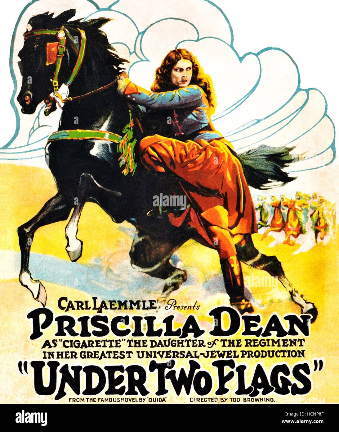 UNDER TWO FLAGS, Priscilla Dean on window card, 1922 Stock Photo - Alamy
