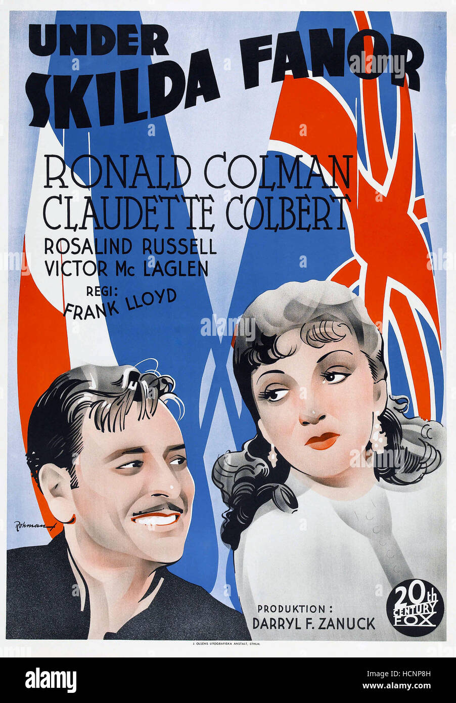 UNDER TWO FLAGS, (aka UNDER SKILDA FANOR), Swedish poster art, from ...
