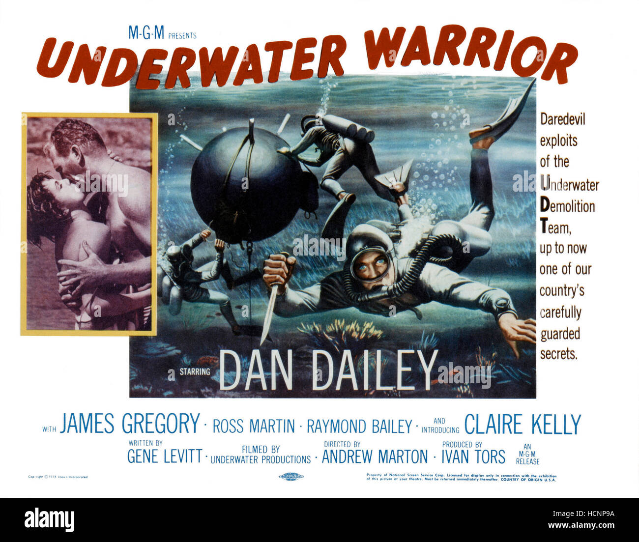 UNDERWATER WARRIOR, embracing from left: Claire Kelly, Dan Dailey, 1958 ...