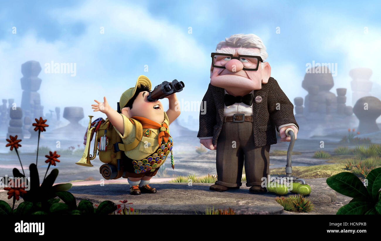 UP, from left: Russell, Carl Fredricksen (voice: Ed Asner), 2009. ©Walt ...