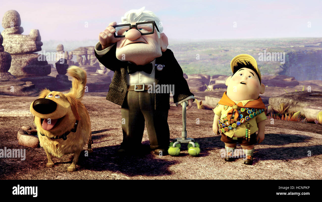 UP, from left: Dug, Carl (voice: Edward Asner), Russell, 2009. ©Walt ...