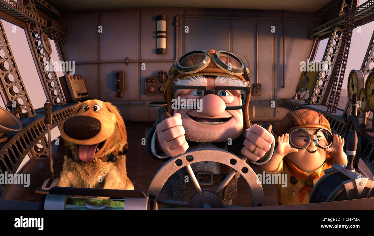 UP, from left: Dug, Carl (voice: Edward Asner), Russell, 2009. ©Walt ...
