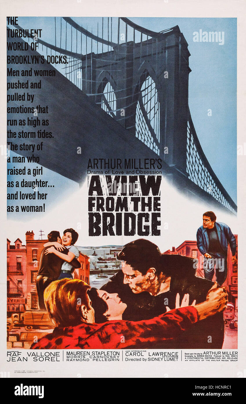 A VIEW FROM THE BRIDGE, (aka VU DU PONT), US poster art, from bottom ...