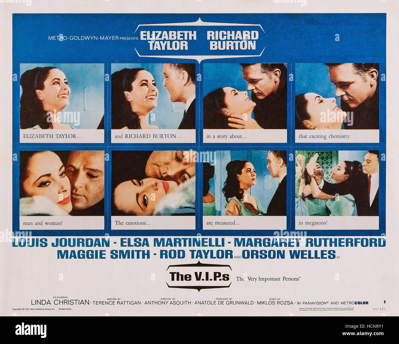 THE V.I.P.'S, Elizabeth Taylor, Richard Burton on poster art, 1963 ...
