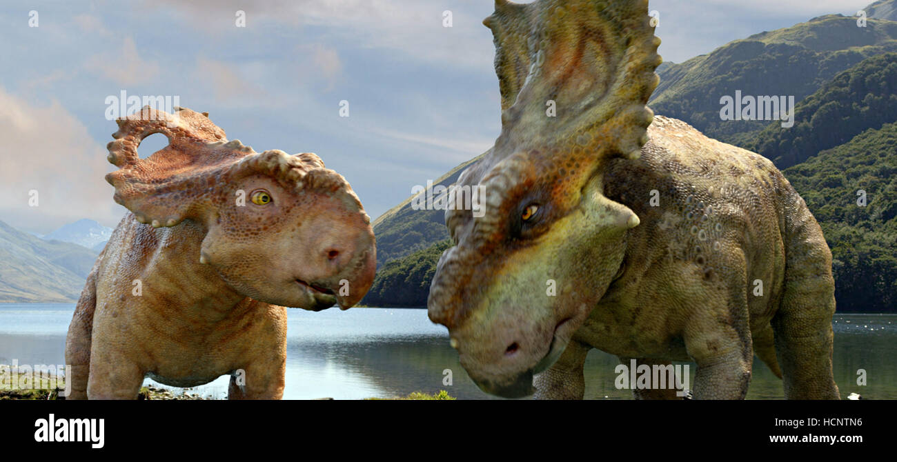 WALKING WITH DINOSAURS 3D, from left: Patchi, Scowler, 2013, TM and ...