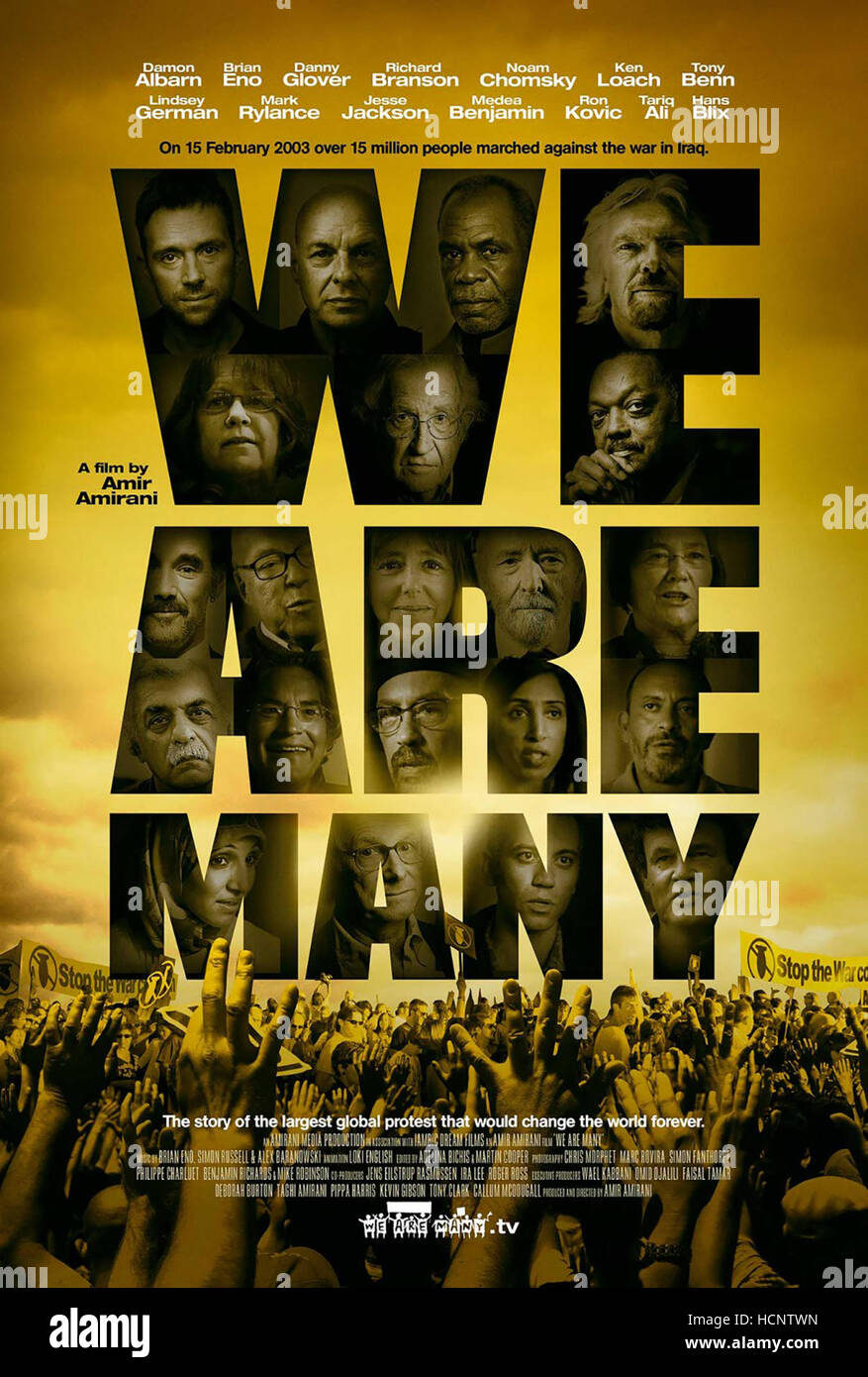 WE ARE MANY, poster, top, from left: Damon Albarn, Brian Eno, Danny ...