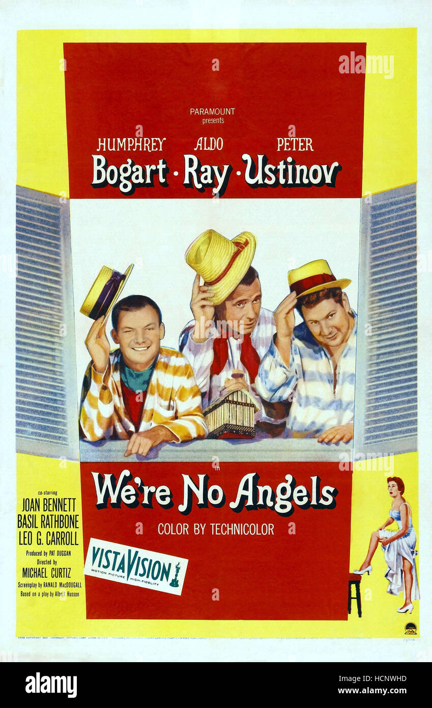 WE'RE NO ANGELS, US poster art, from left: Aldo Ray, Humphrey Bogart ...