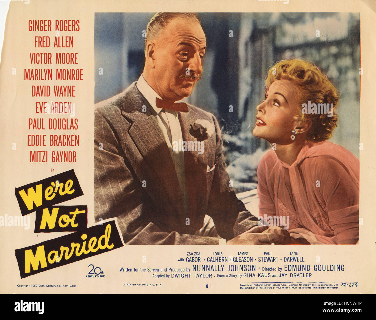 WE'RE NOT MARRIED, Zsa Zsa Gabor, 1952 Stock Photo - Alamy