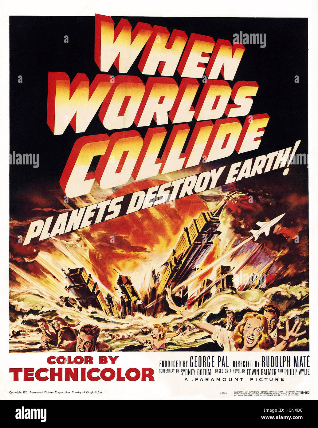 WHEN WORLDS COLLIDE, window card, 1951 Stock Photo - Alamy