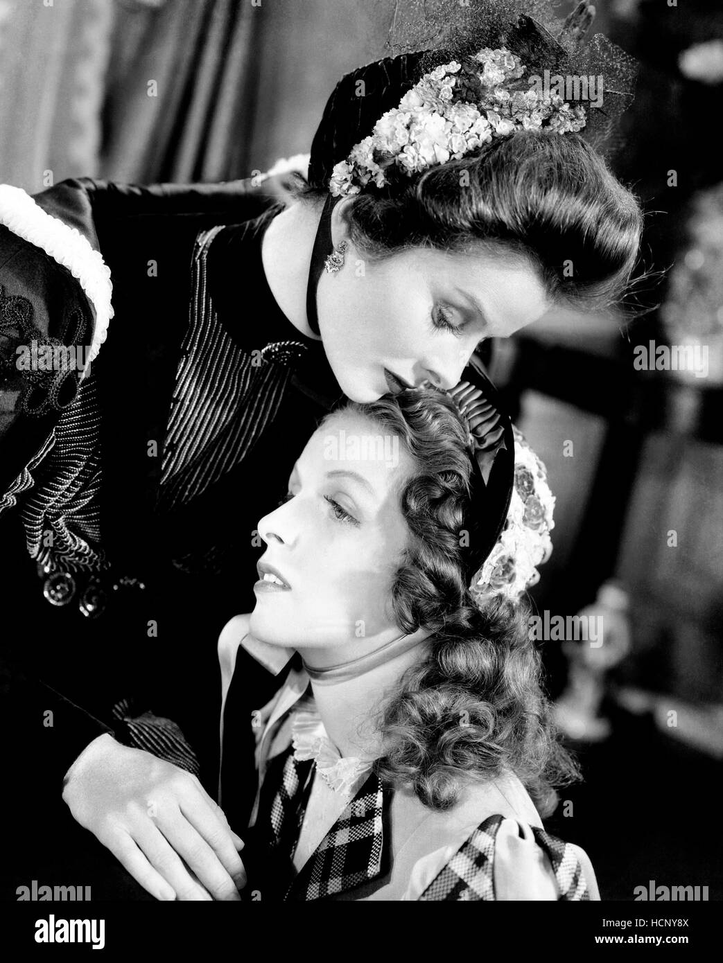 A WOMAN REBELS, Katharine Hepburn (top), Doris Dudley, 1936 Stock Photo ...