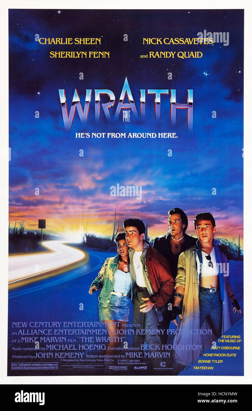 THE WRAITH, US poster art, from left: Sherilyn Fenn, Charlie Sheen ...