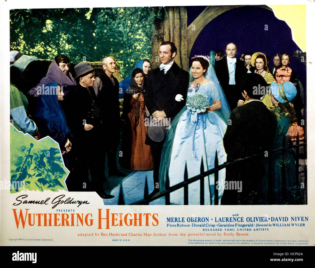 WUTHERING HEIGHTS, David Niven, Merle Oberon (bride and groom), 1939 ...