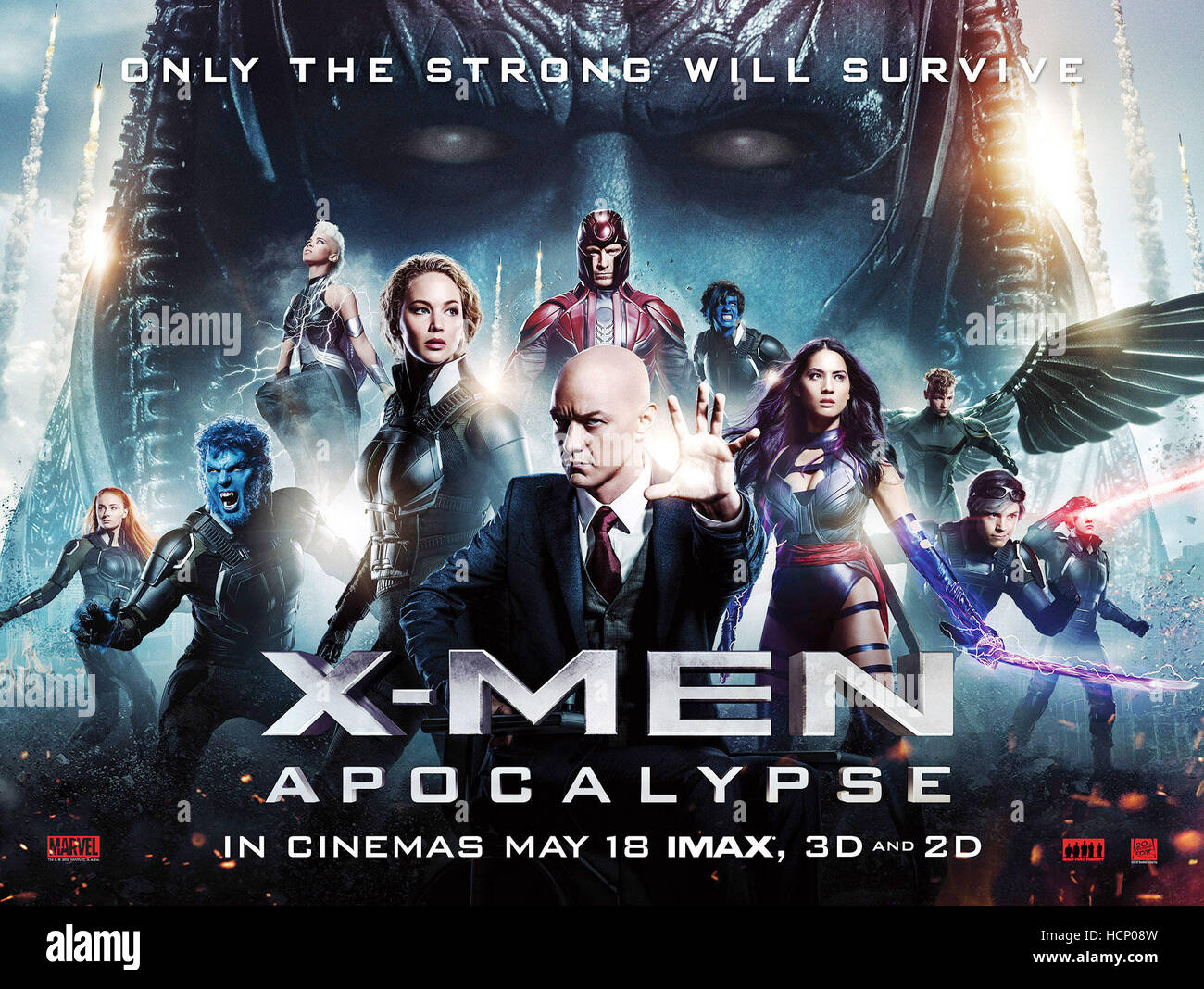 X-MEN: APOCALYPSE, British poster, Oscar Isaac (top), from left: Sophie ...