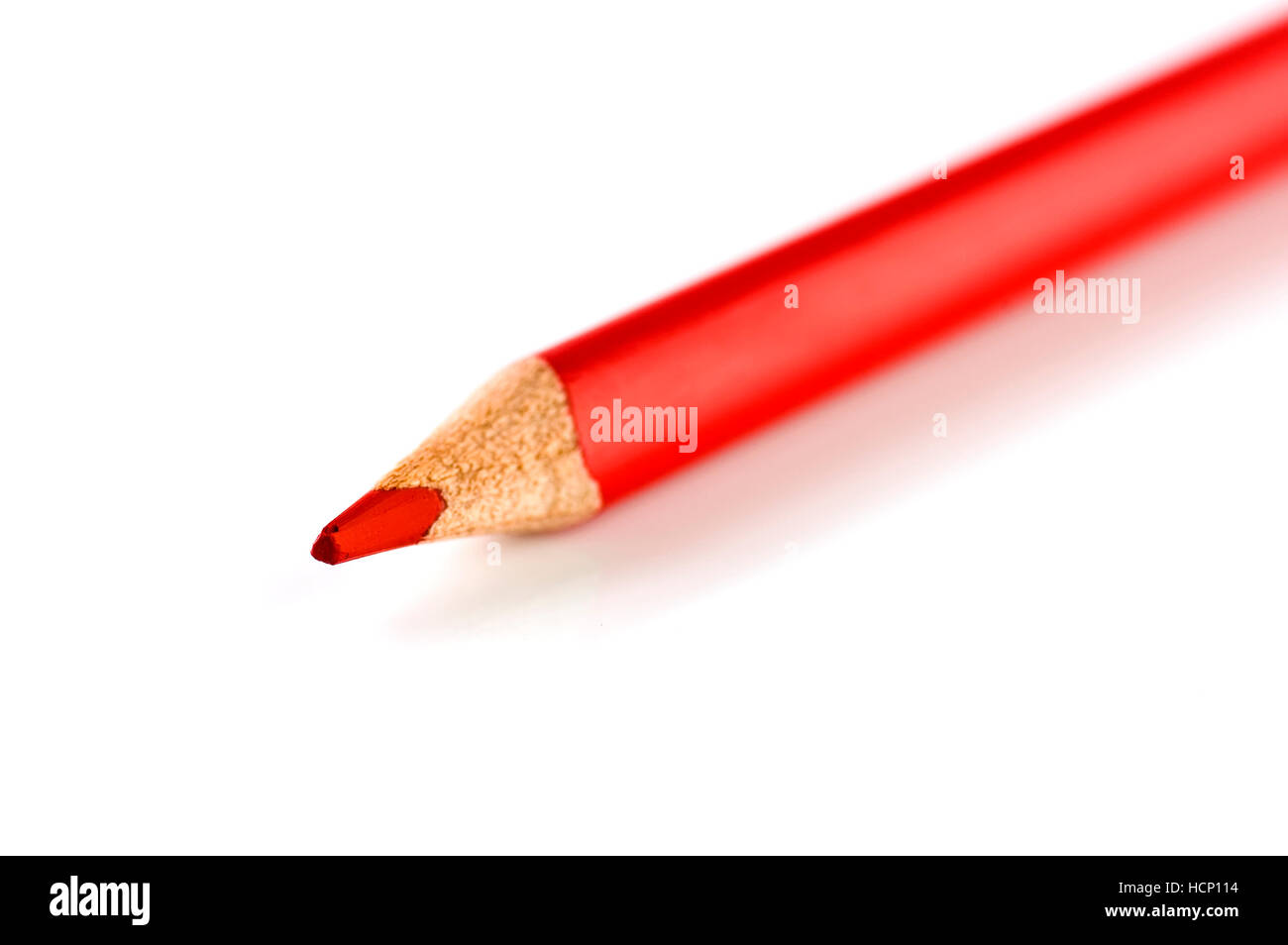 Red Pencil on White Background Stock Photo - Alamy