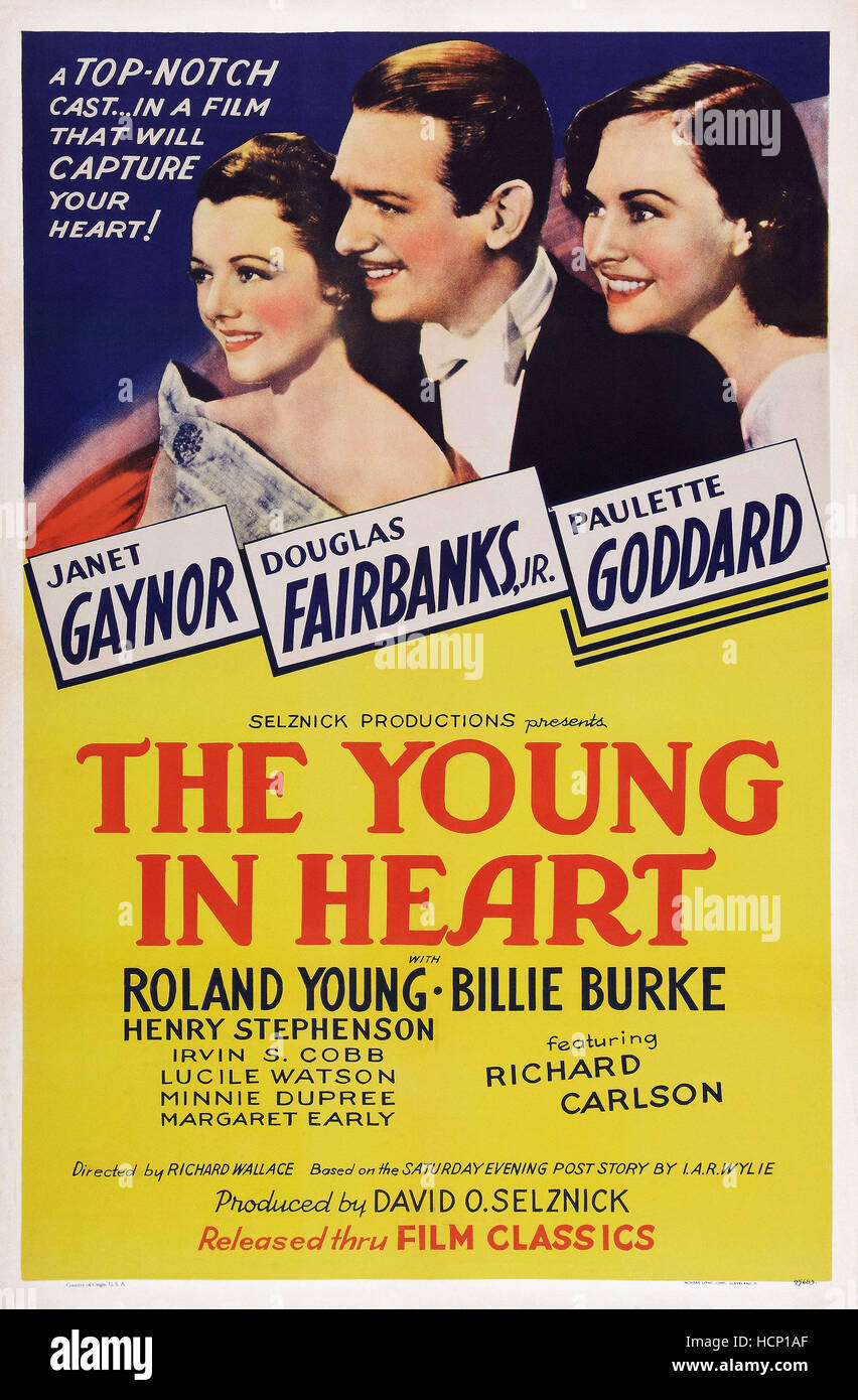 THE YOUNG IN HEART, US poster art, from left: Janet Gaynor, Douglas ...
