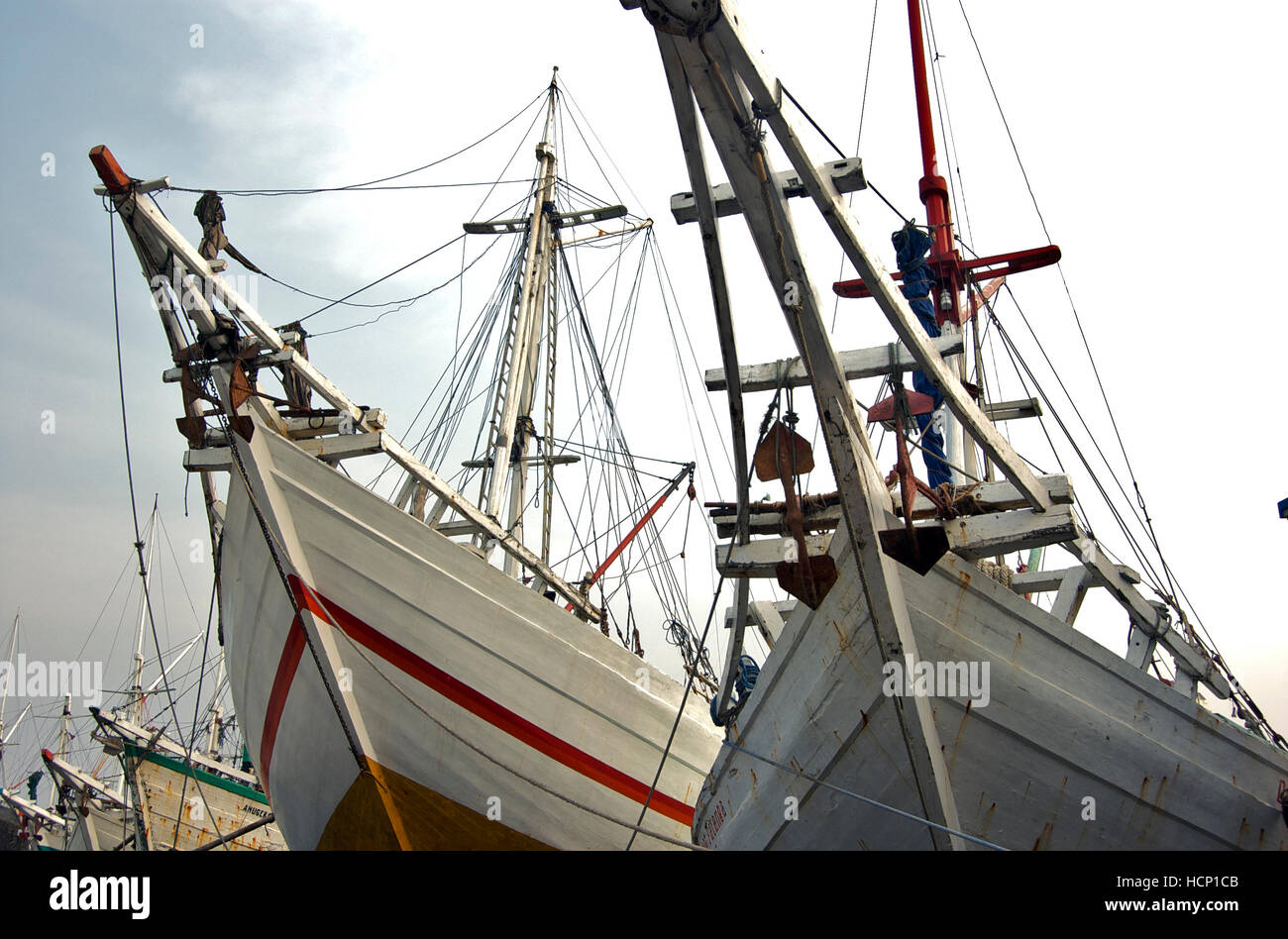 Old Ship Docking At Harbour Stock Photo - Alamy