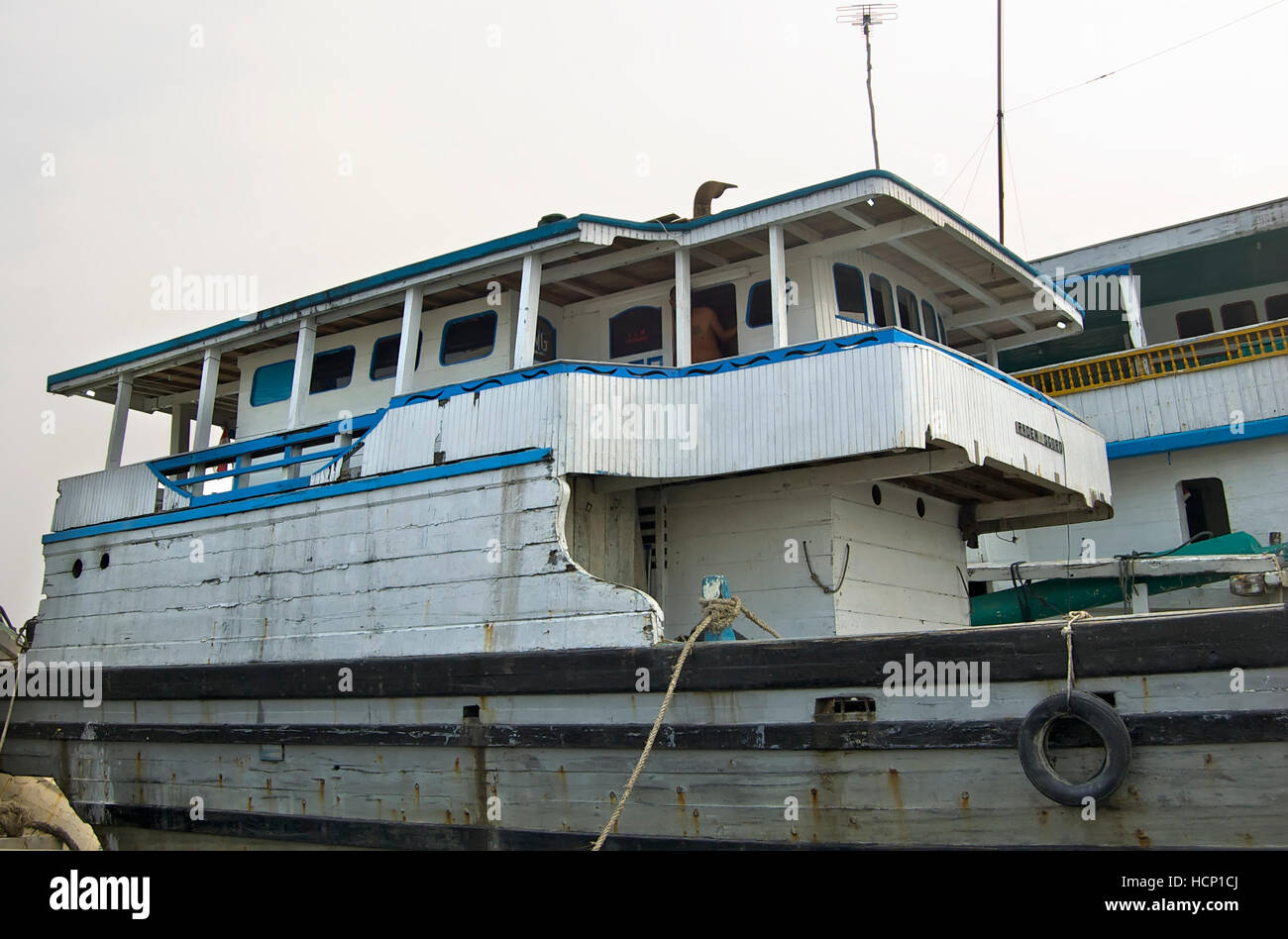 Old Ship Docking At Harbour Stock Photo - Alamy