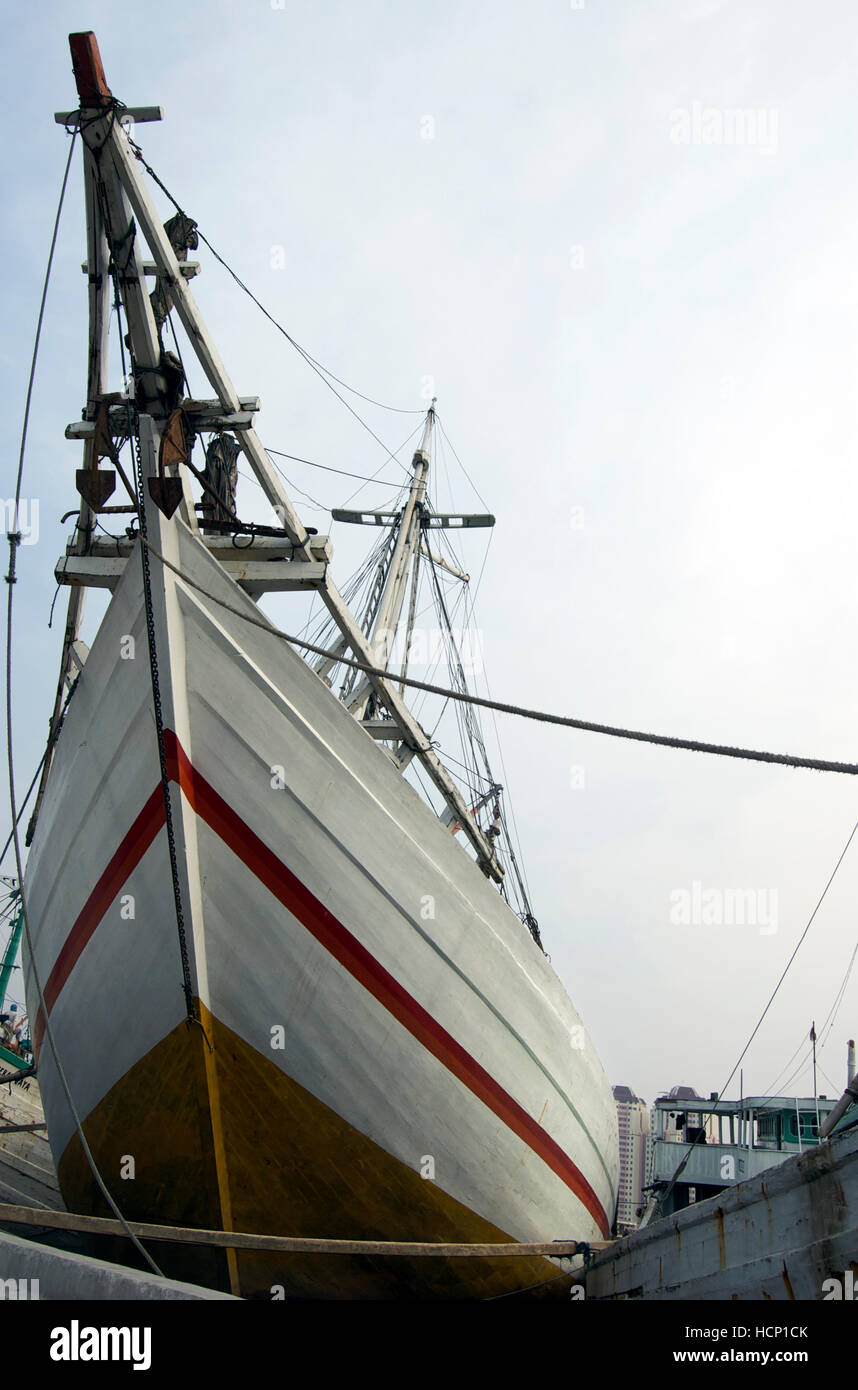 Old Ship Docking At Harbour Stock Photo - Alamy