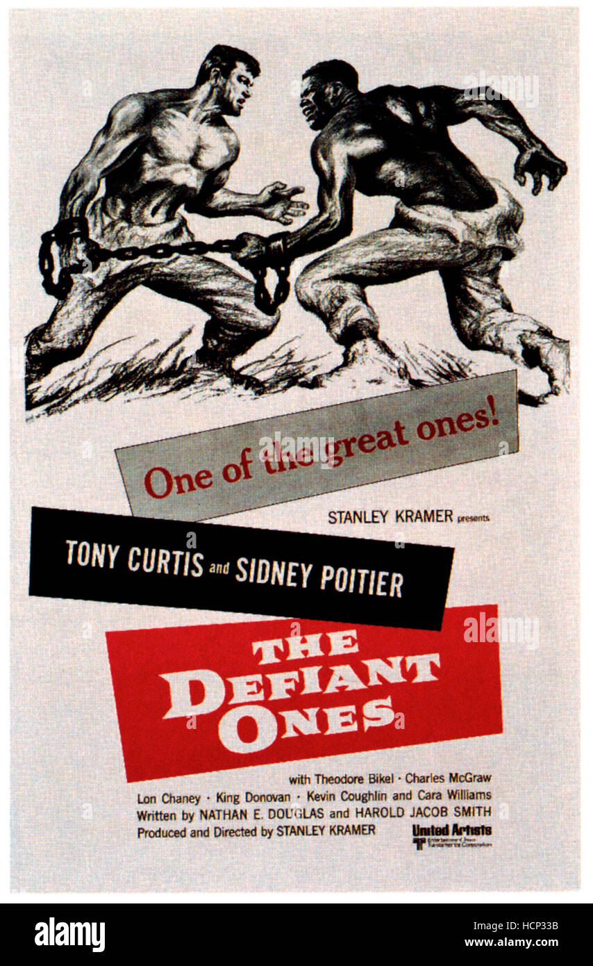 THE DEFIANT ONES, Tony Curtis, Sidney Poitier, 1958 Stock Photo - Alamy