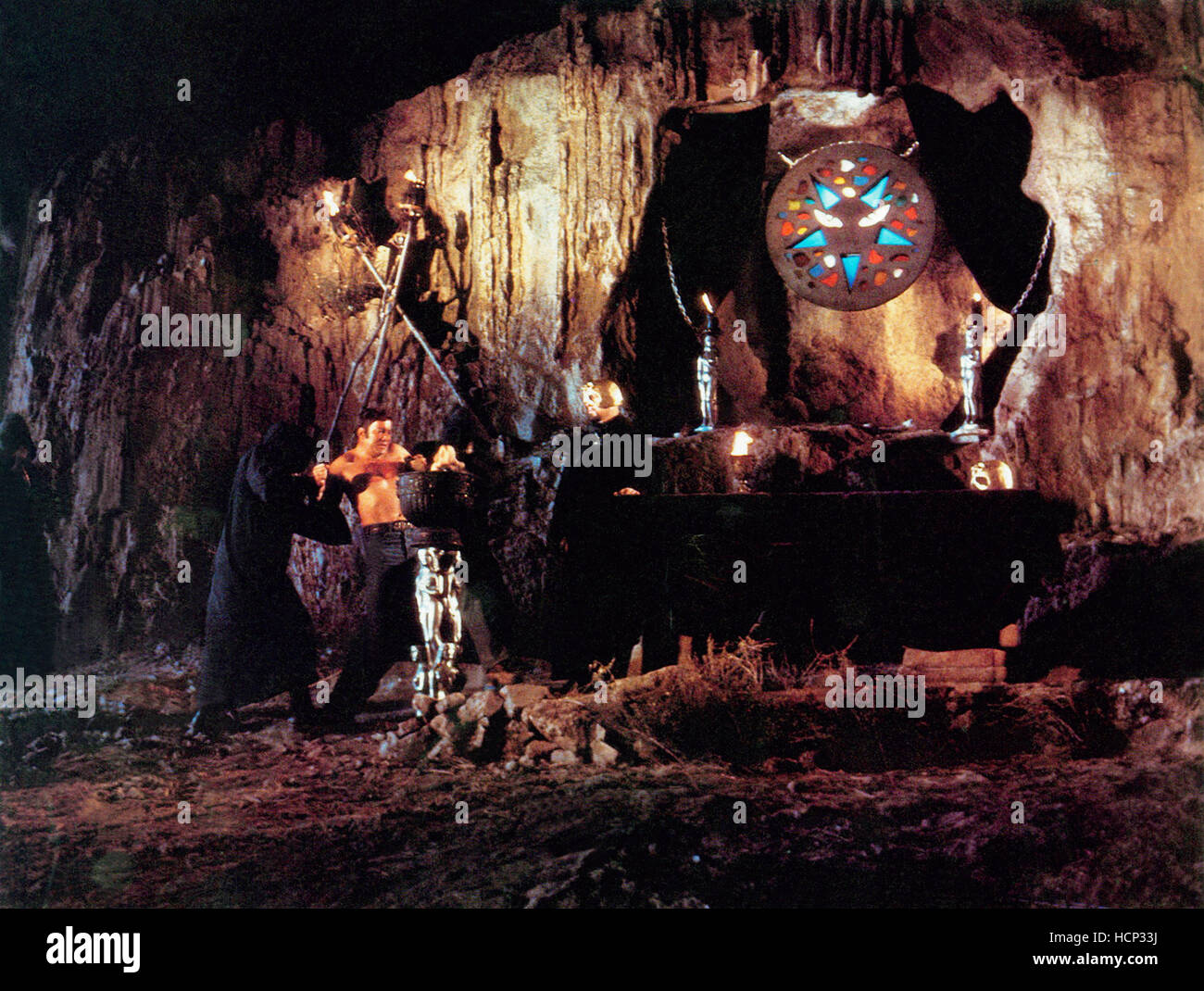 THE DEVIL'S RAIN, William Shatner (barechested), Anton LaVey (right ...