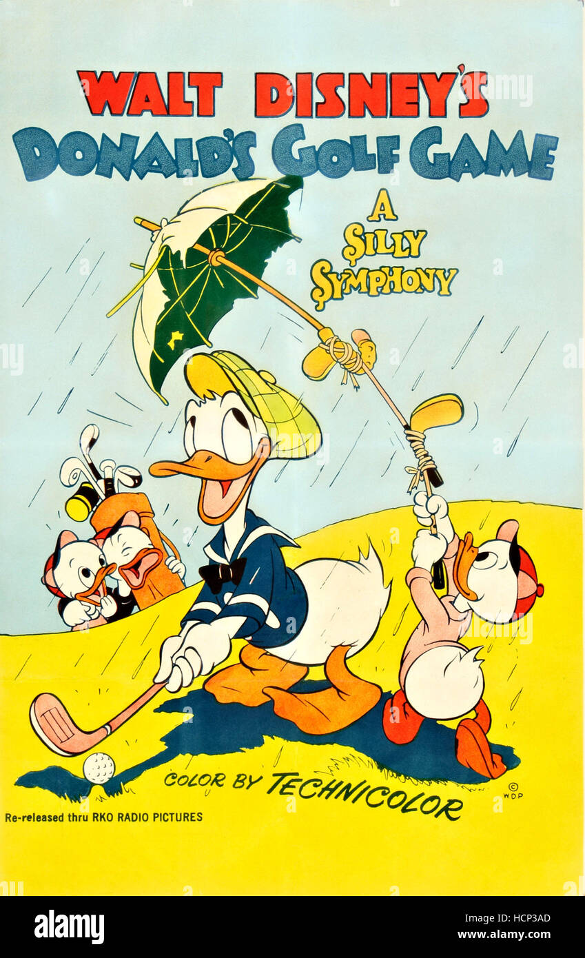 DONALD'S GOLF GAME, center: Donald Duck with Huey, Dewey and Louie on ...
