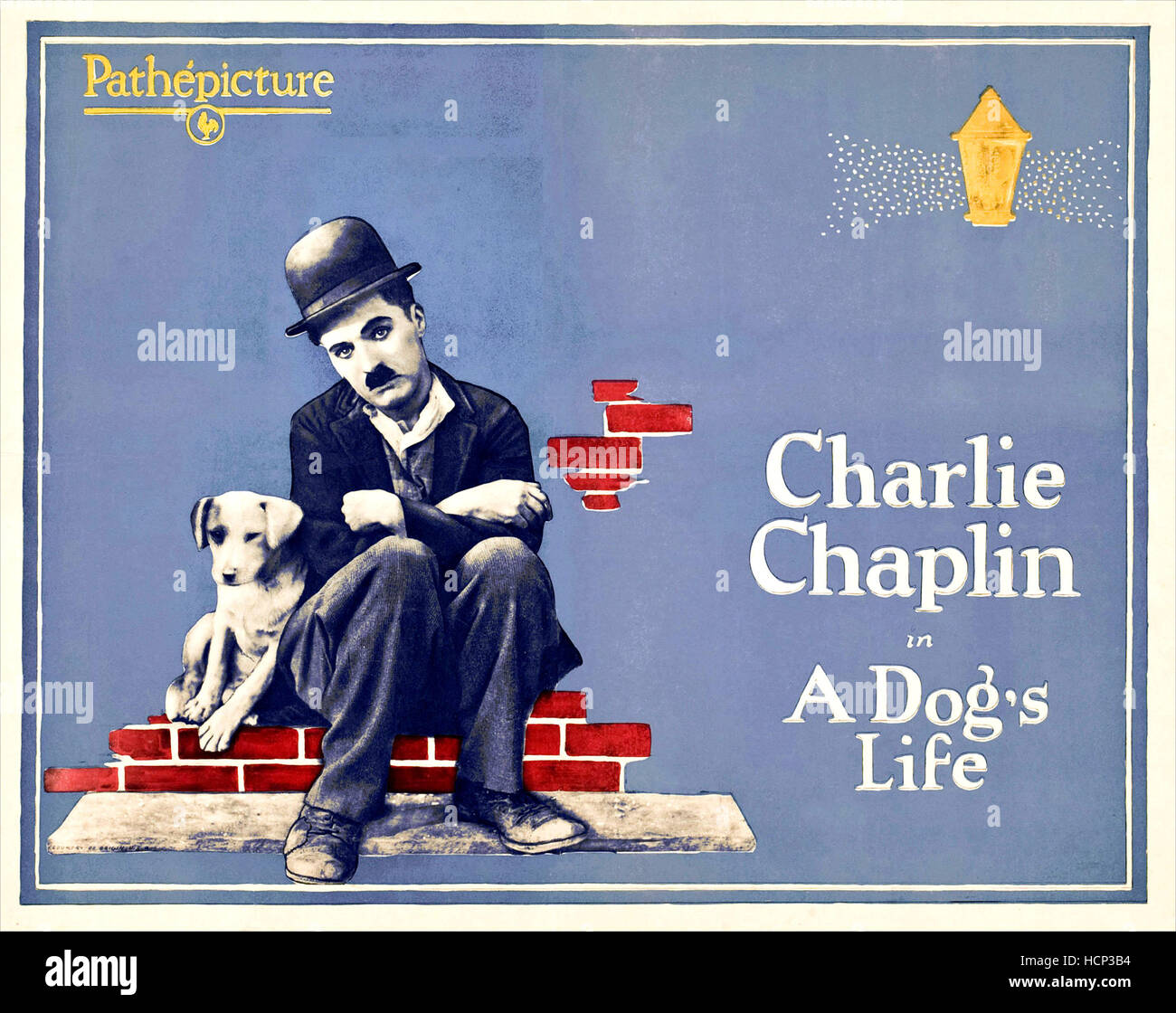 A DOG'S LIFE, Charlie Chaplin on 1920s poster art, 1918 Stock Photo - Alamy