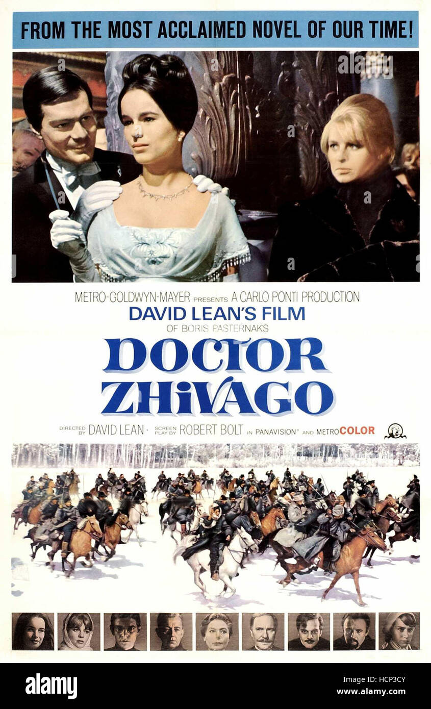 DOCTOR ZHIVAGO, Omar Sharif, Geraldine Chaplin, Julie Christie, (top l ...