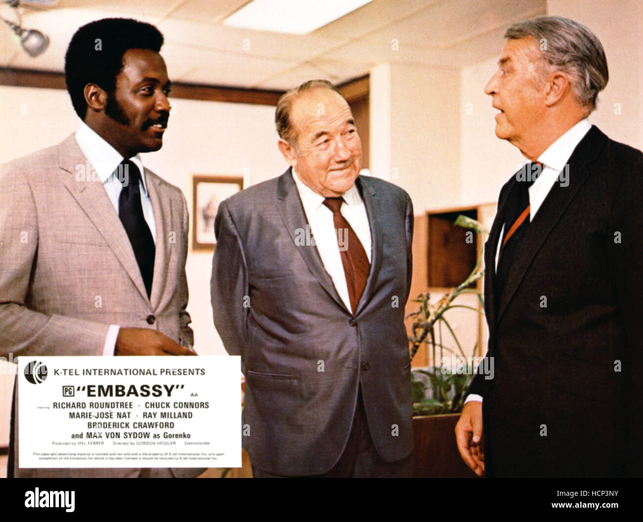 EMBASSY, Richard Roundtree, Broderick Crawford, Ray Milland, 1972 Stock ...