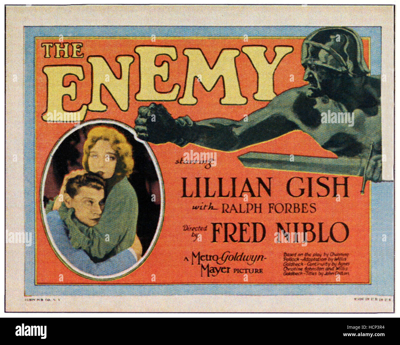 ENEMY, from left: Ralph Forbes, Lillian Gish on title card, 1927 Stock ...