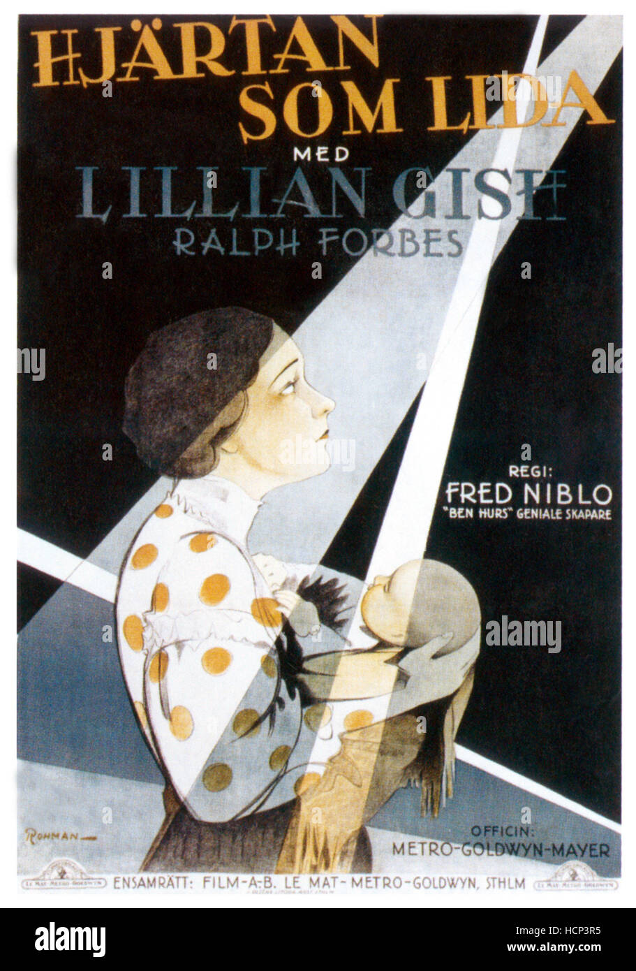 THE ENEMY (aka HJARTAN SOM LIDA), Lillian Gish on Swedish poster art ...