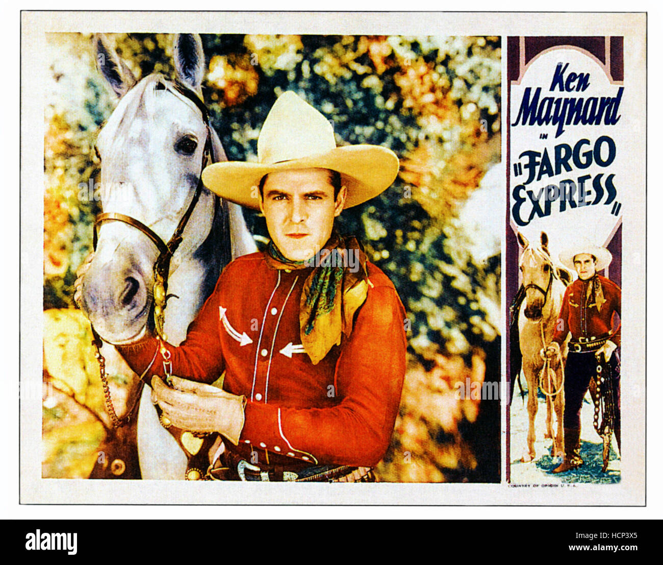 FARGO EXPRESS, Ken Maynard on lobbycard, 1933 Stock Photo - Alamy