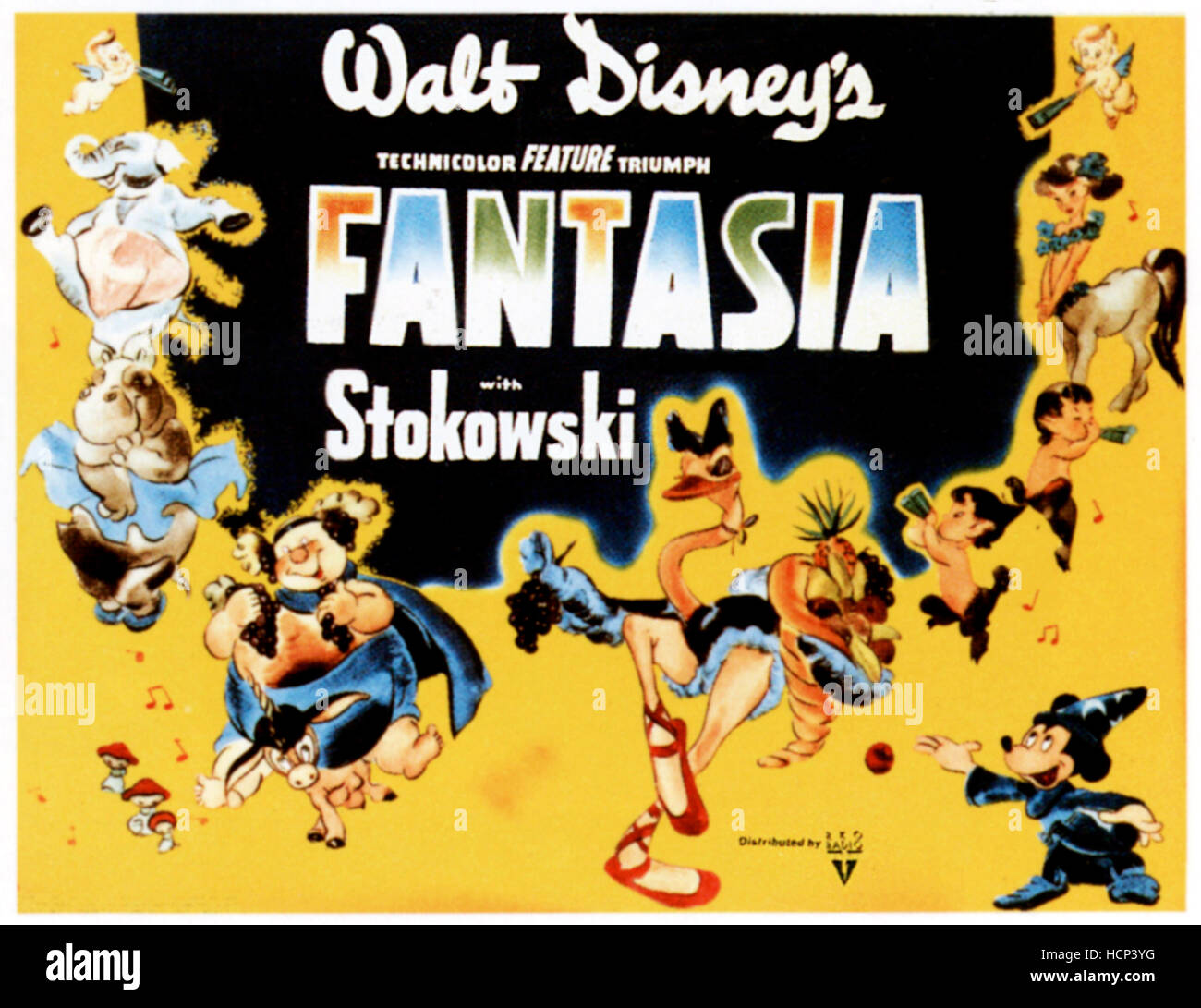 FANTASIA, bottom left: Bacchus, bottom right: Mickey Mouse, 1940 Stock ...
