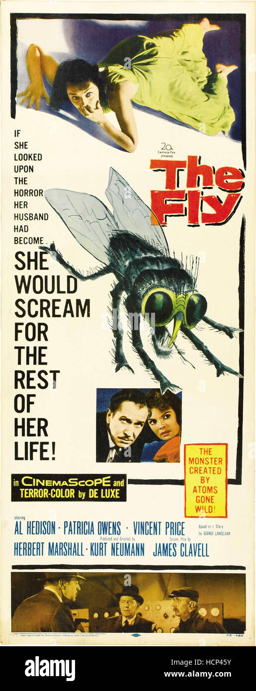 THE FLY, bottom left: Vincent Price, 1958, TM and Copyright ©20th ...